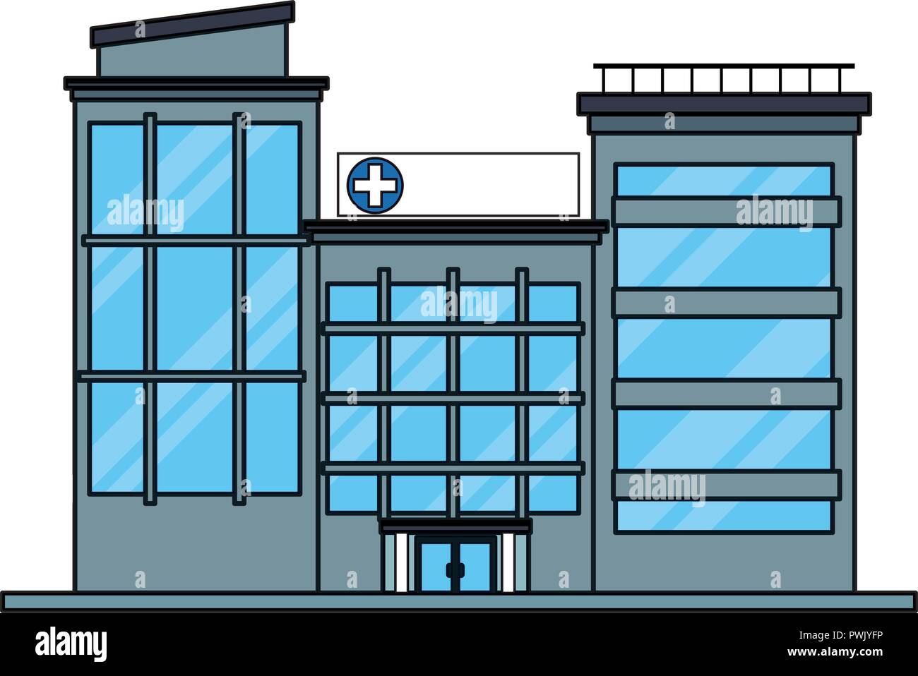 Hospital building cartoon isolated vector illustration graphic design ...