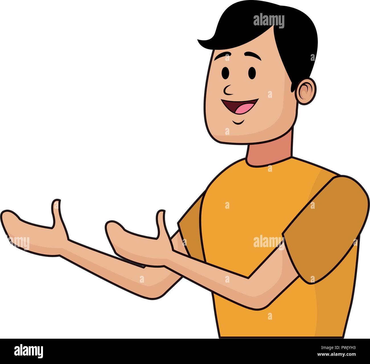 Man with arms extended cartoon vector illustration graphic design Stock ...