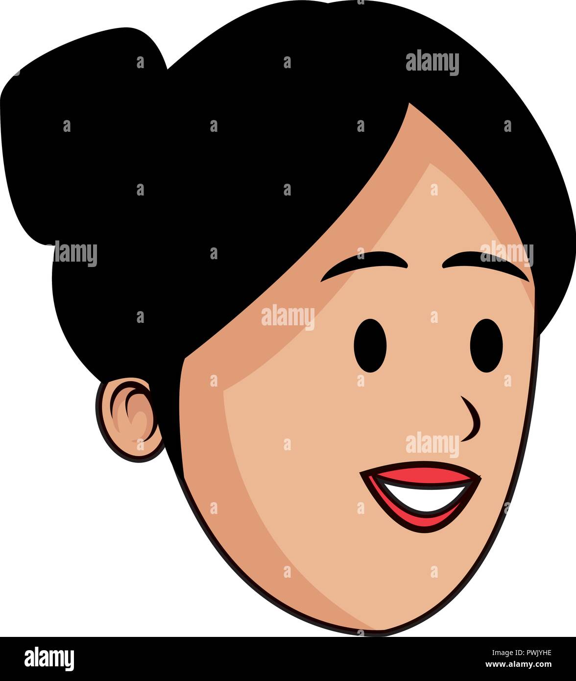 Woman face smiling cartoon vector illustration graphic design Stock ...