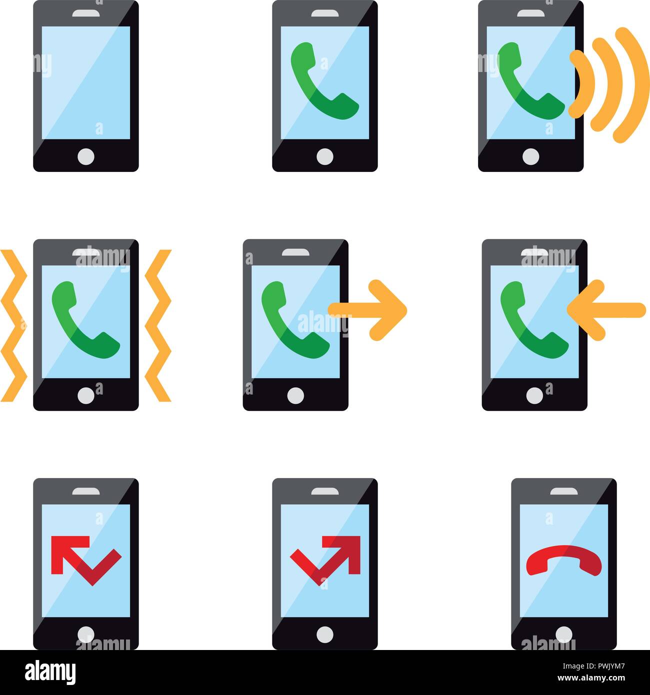 Missed calls phone screen Stock Vector Images - Alamy