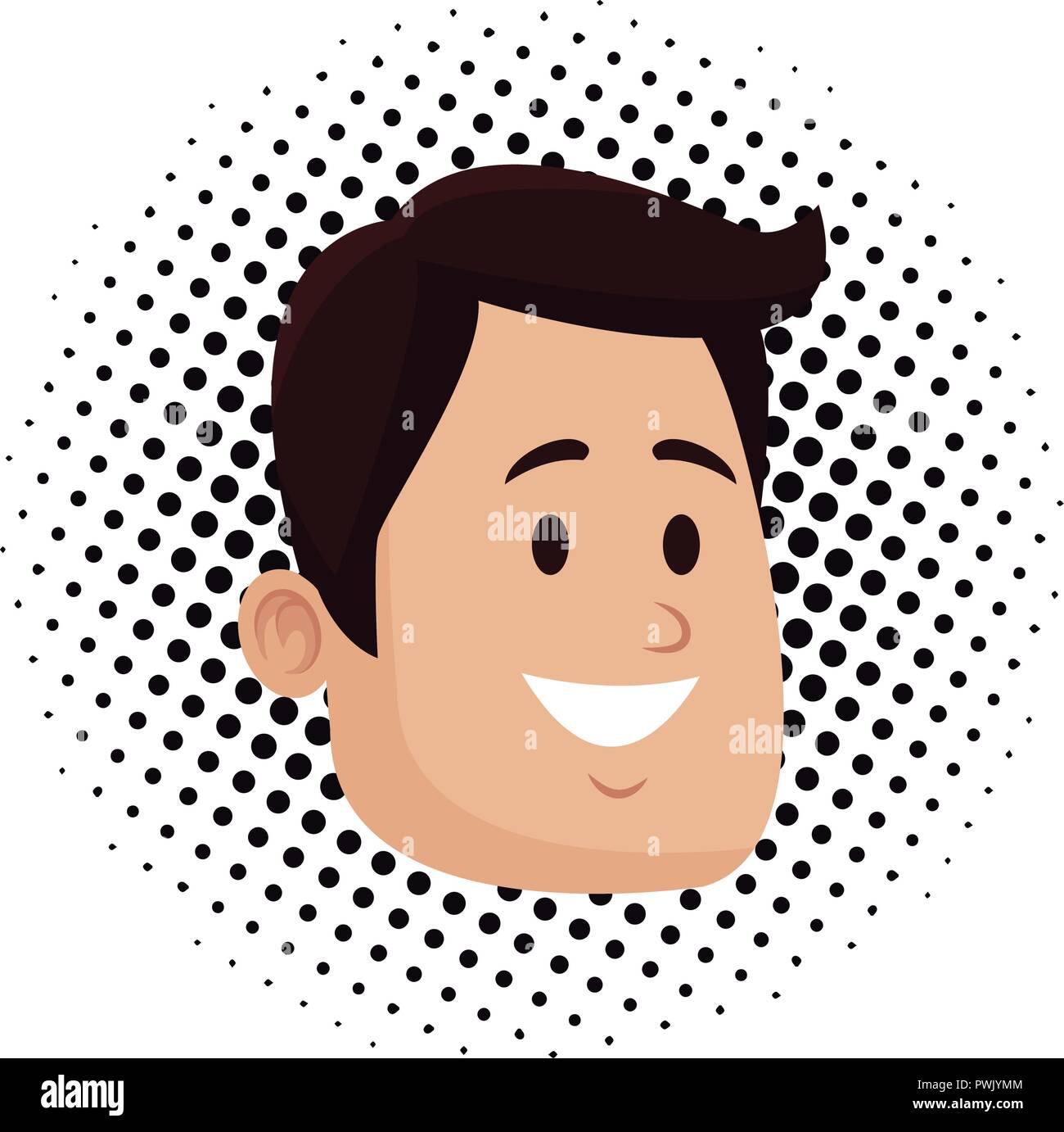 Man face smiling cartoon pop art vector illustration graphic design ...