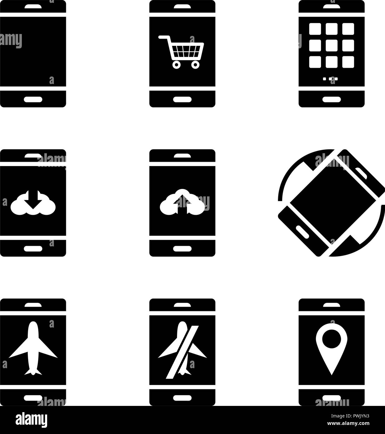 Smart phone apps Stock Vector Image & Art - Alamy