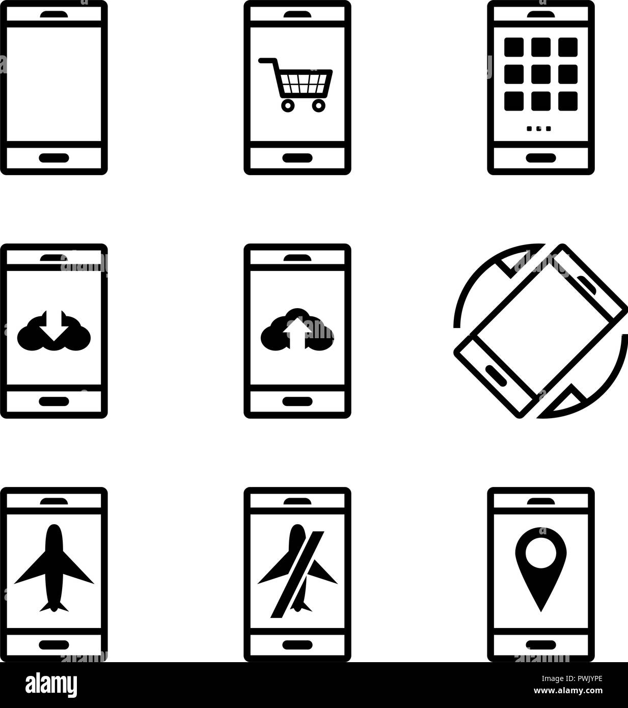 Smart phone apps Stock Vector Image & Art - Alamy