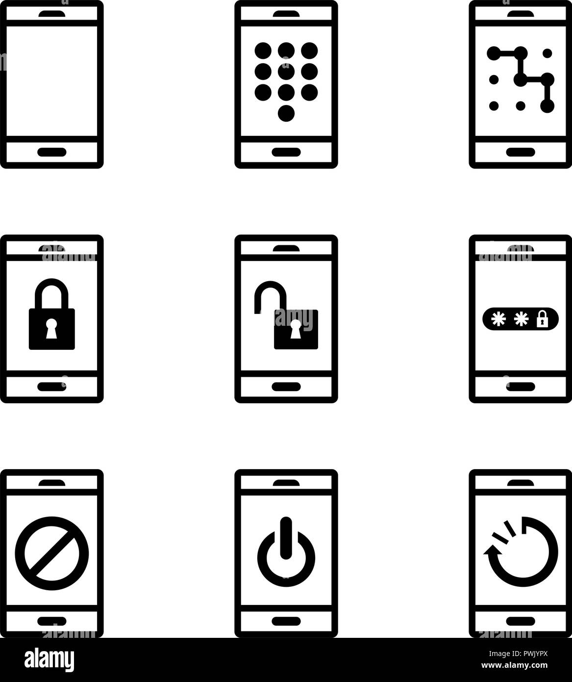 Iphone password Stock Vector Images - Alamy