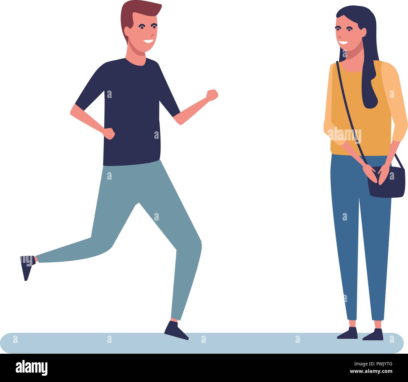 Friends couple sharing time vector illustration graphic design Stock ...