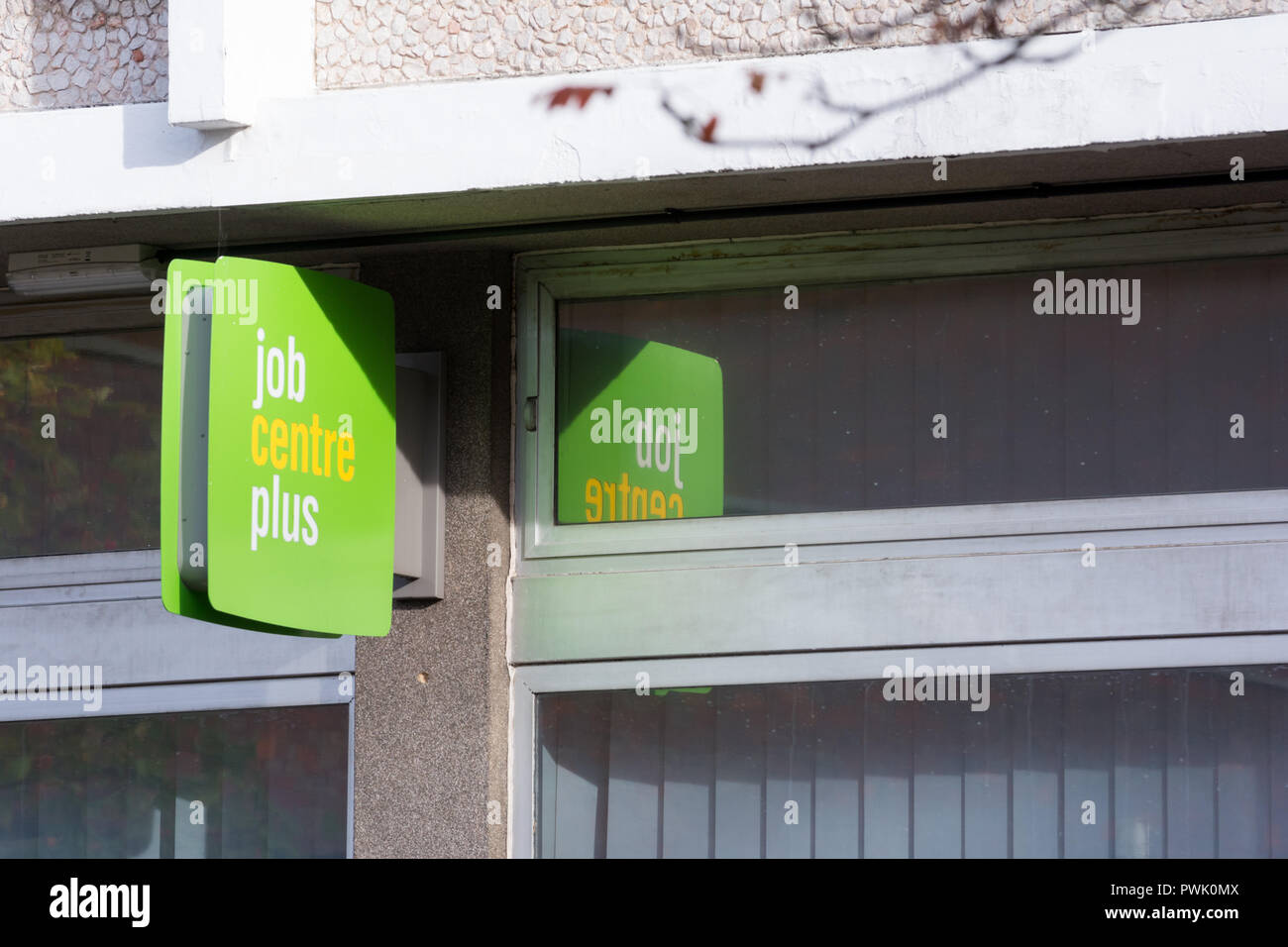 Job centre plus sign on outside of office building Stock Photo - Alamy