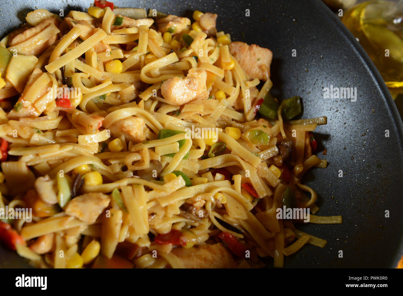 Traditional indonesian meal bami goreng with noodles, vegetables and ...