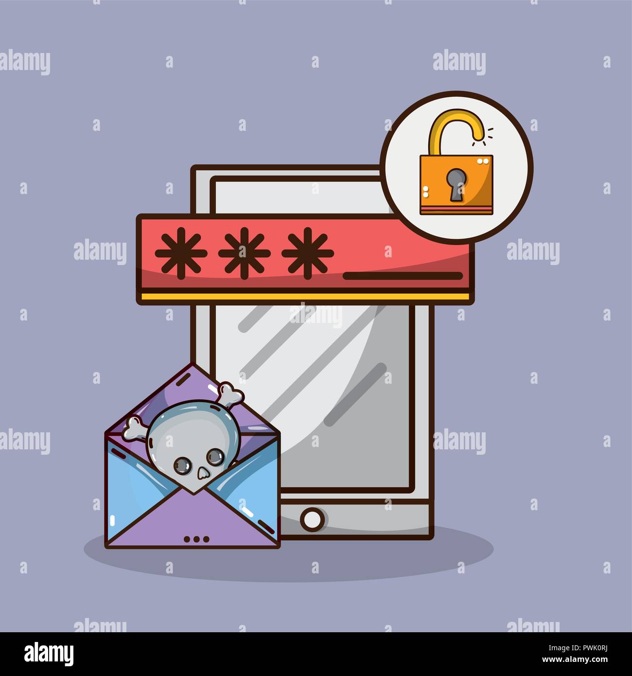 Person smartphone padlock security Stock Vector Images - Alamy