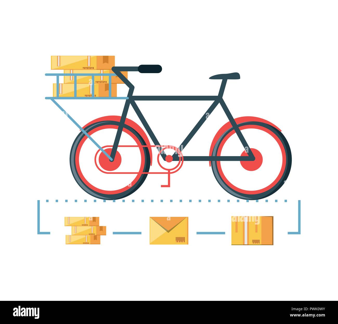 bicycle for logistic service isolated icon vector illustration design ...