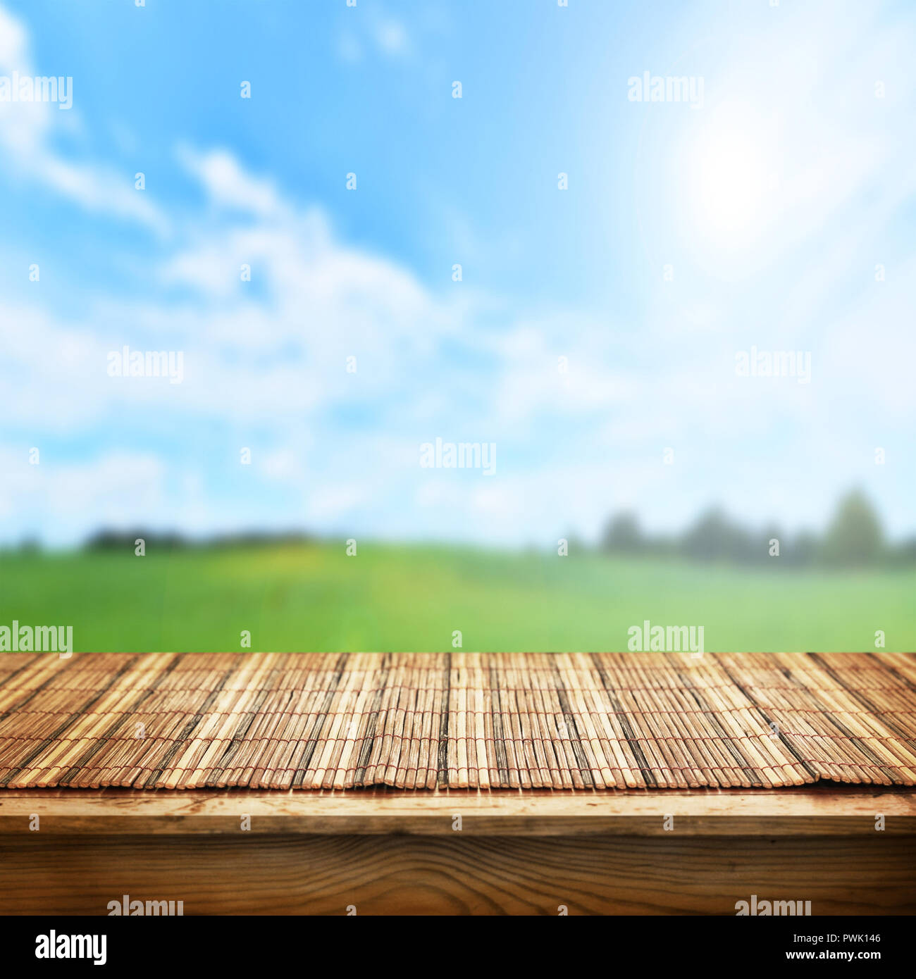 empty table for display montages Stock Photo - Alamy
