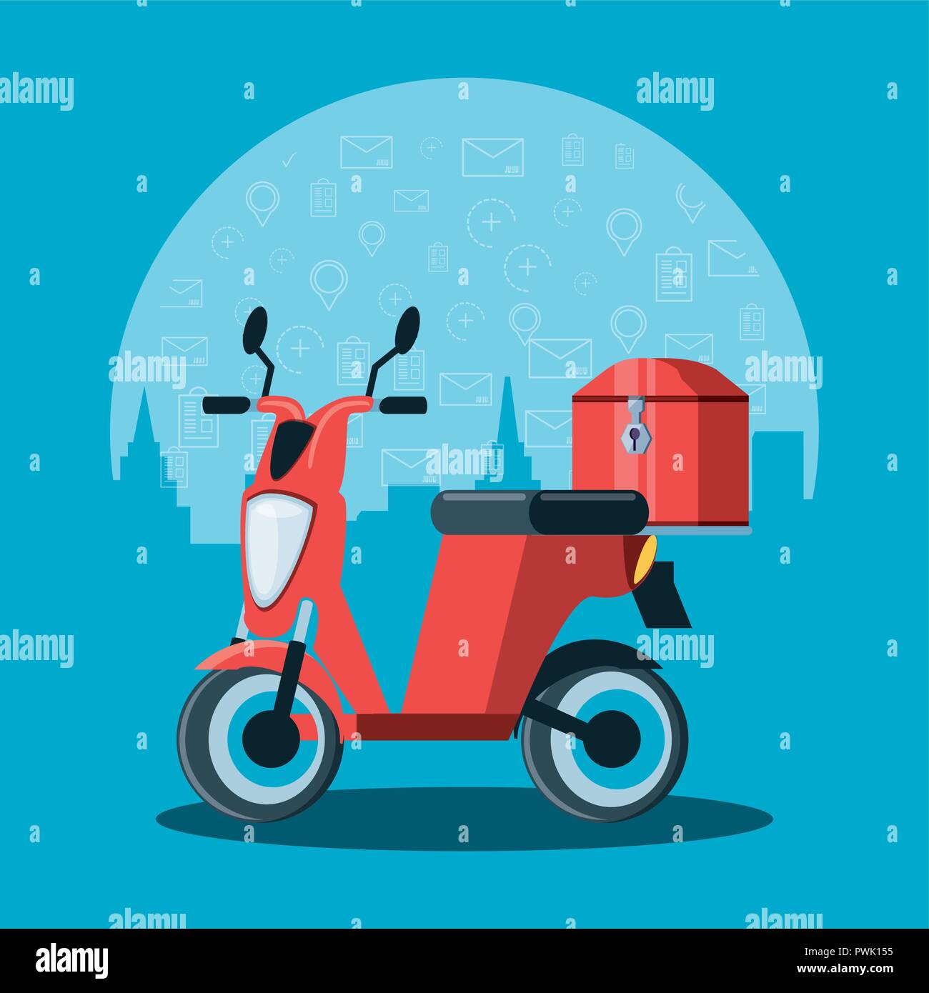 motorcycle transportation of logistic service vector illustration ...