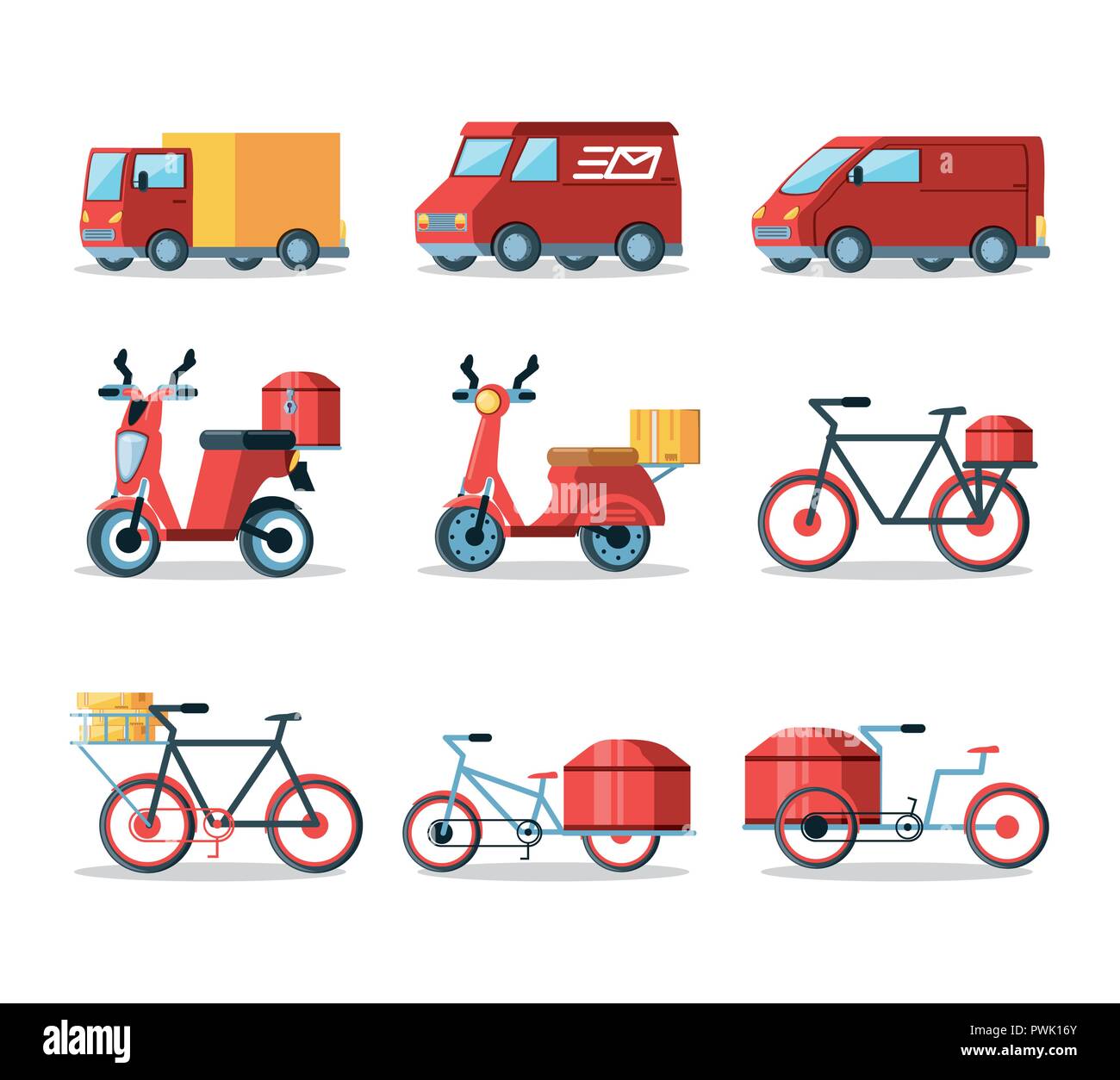 set of vehicles for logistic service vector illustration design Stock ...