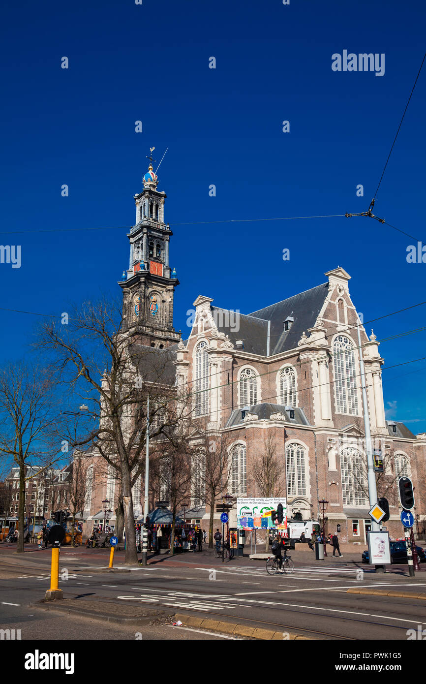Dutch protestant Western Church located at the Old Central district in ...