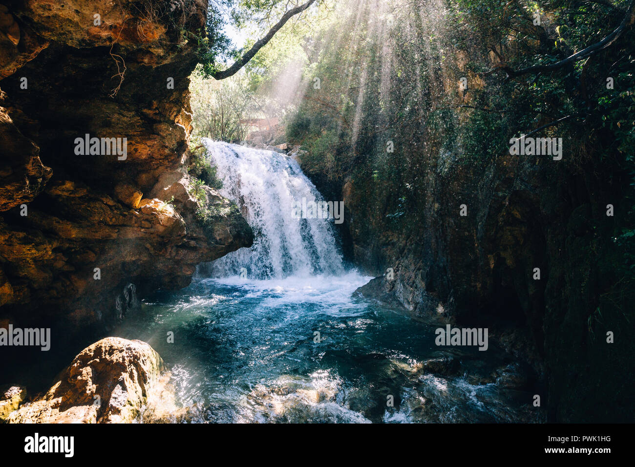 Cascades d'Akchour Waterfall, Chefchaouen, Morocco, 2018 Stock Photo ...