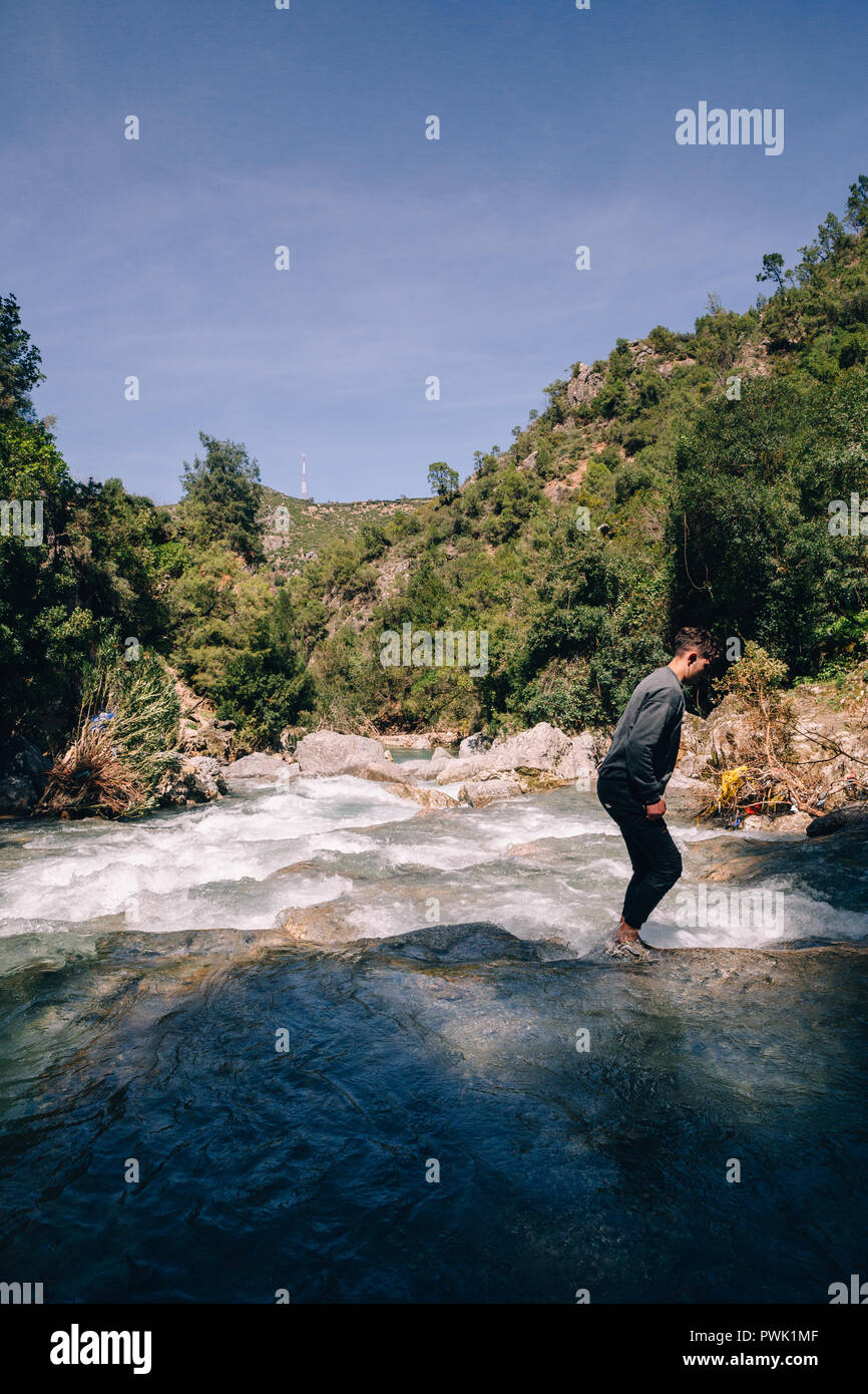 Cascades d'Akchour Waterfall, Chefchaouen, Morocco, 2018 Stock Photo ...
