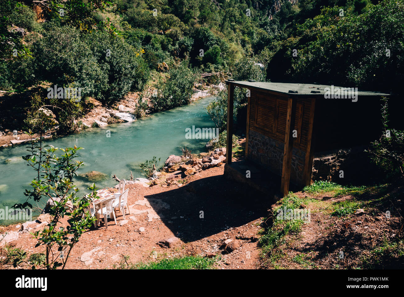 Cascades d'Akchour Waterfall, Chefchaouen, Morocco, 2018 Stock Photo ...