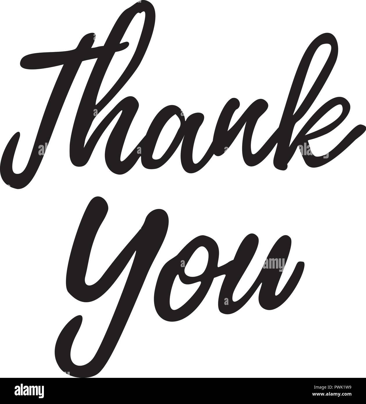 Thank You Hand lettering Greeting Card. Handmade calligraphy Stock ...