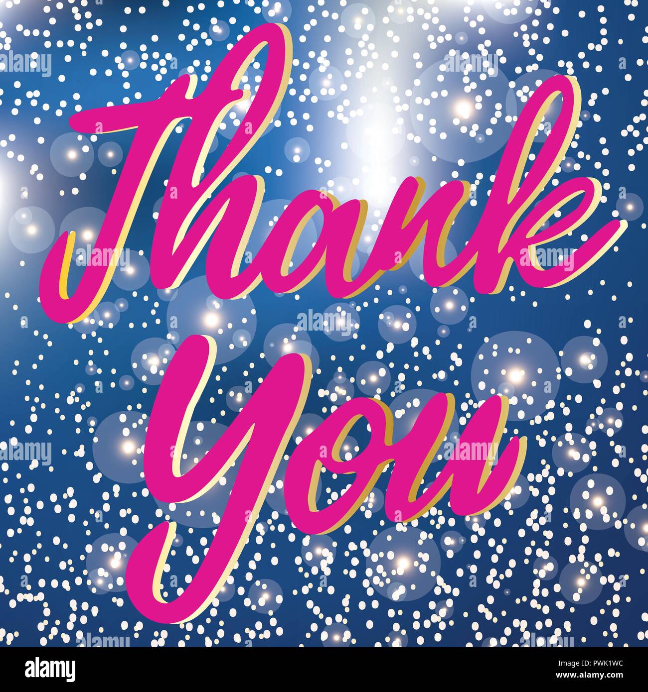 Thank You Hand lettering Greeting Card. Handmade calligraphy. Isolated ...