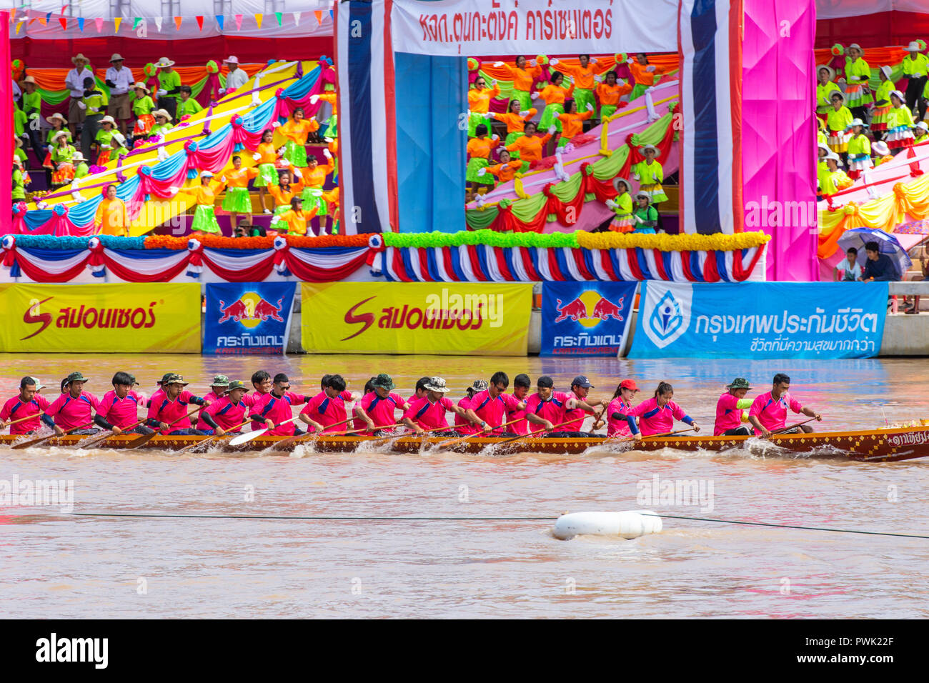 Pichit, Thailand - September 1, 2018: Annual long boat racing festival ...