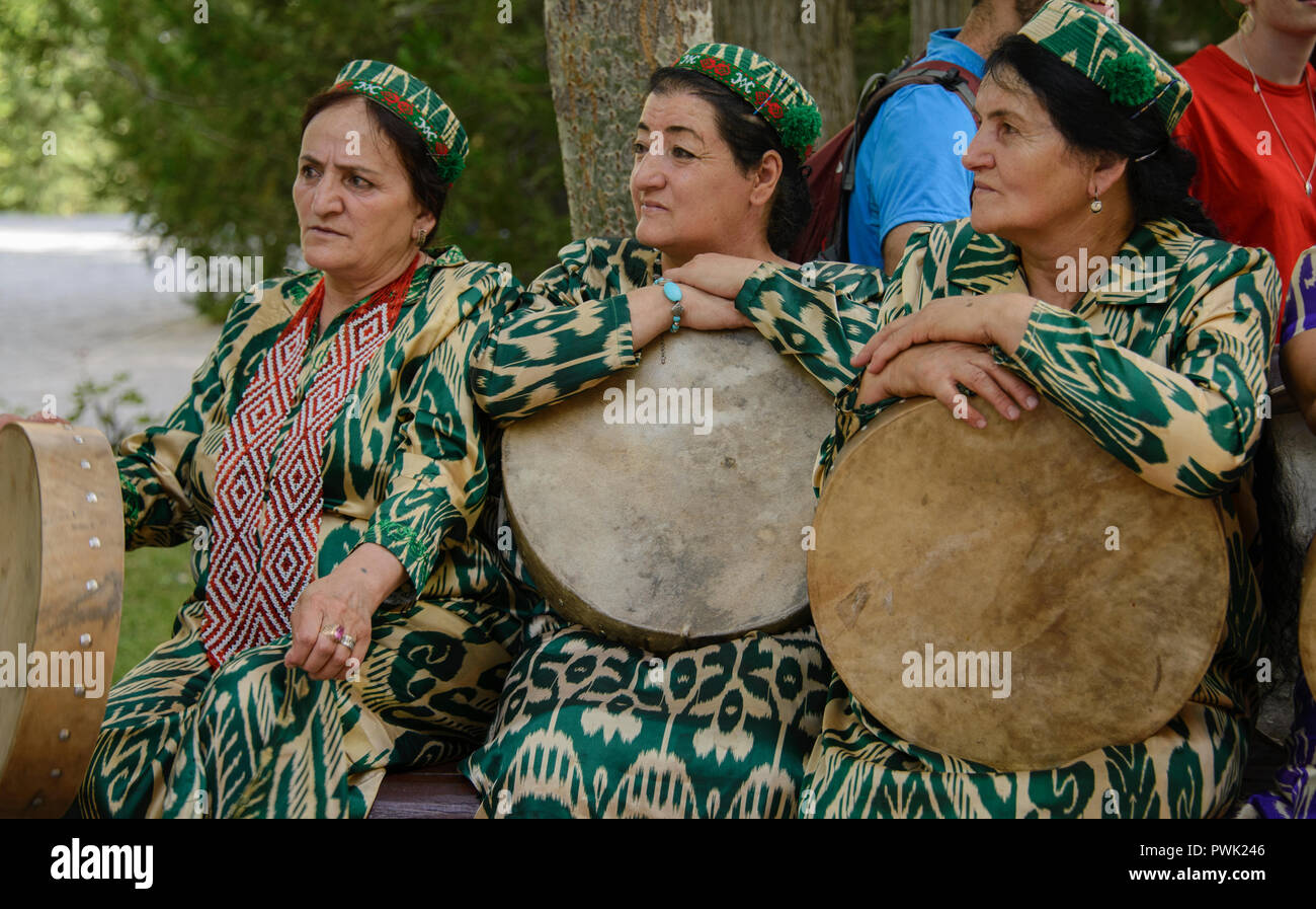 Pamiri women celebrating at the 'Roof of the World' festival in Khorog ...