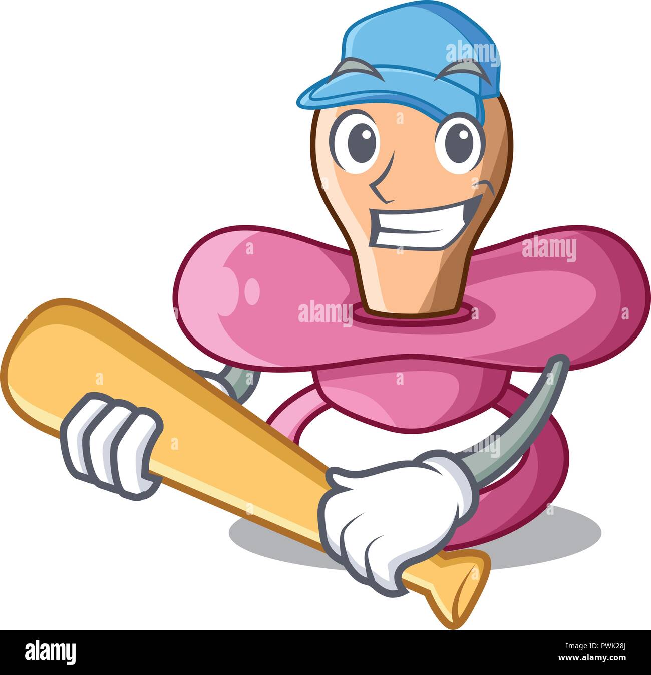 Playing baseball character childrens pacifiers for the sleeping Stock ...