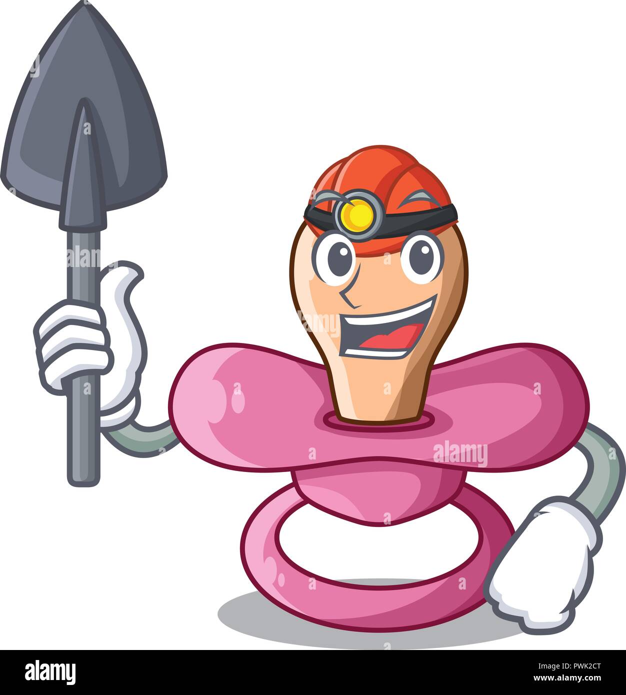 Miner cartoon pacifier for a newborn baby Stock Vector Image & Art - Alamy
