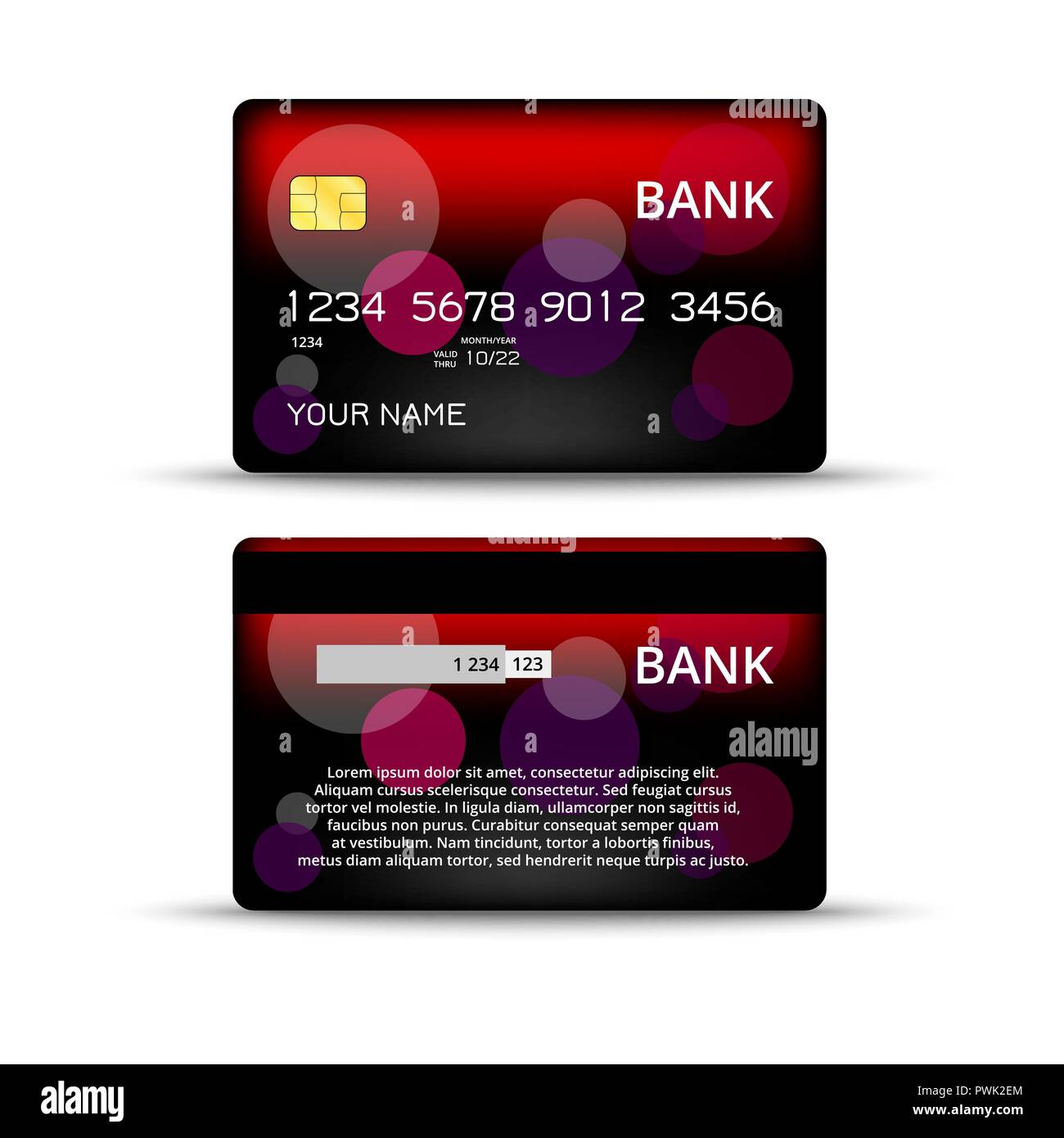 Templates of credit card design with an abstract background, Isolated ...