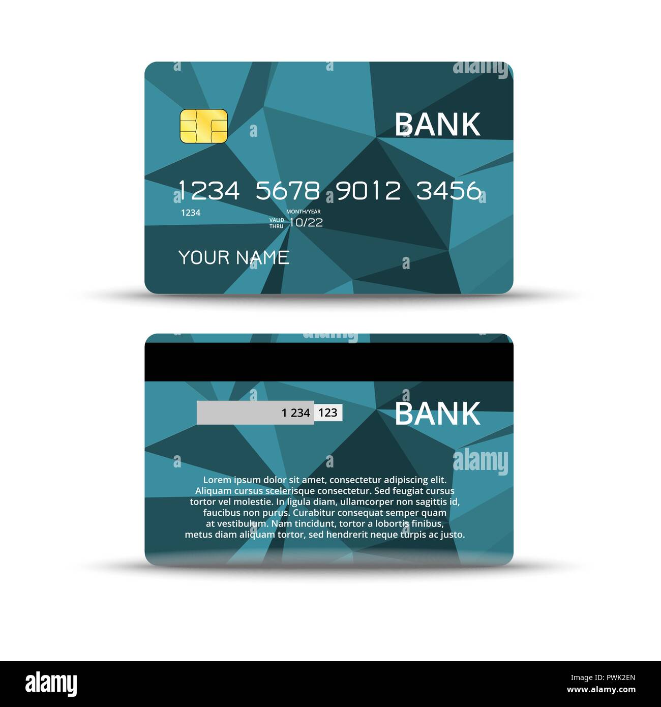 Templates of credit card design with an abstract background, Isolated ...