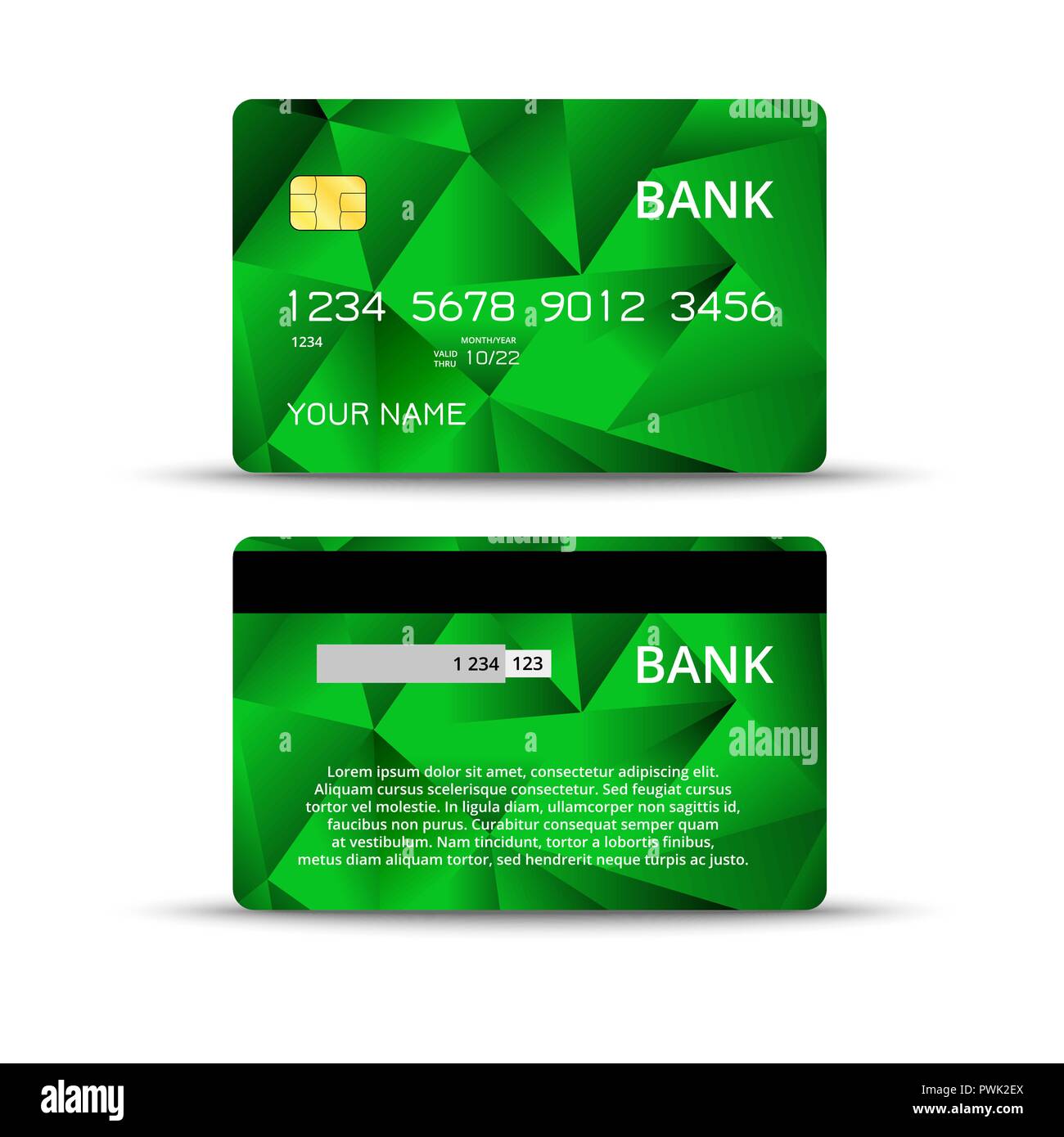 Templates of credit card design with an abstract background, Isolated ...