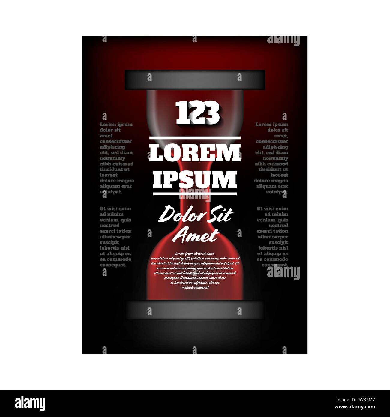 Business Flyer with the sand clock on the dark background Stock Vector ...