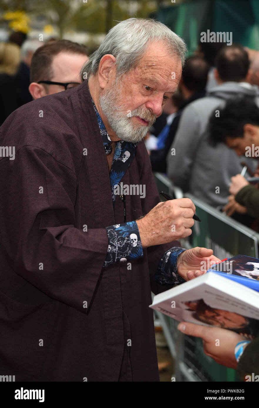Terry Gilliam seen posing for the camera during the European Premiere ...