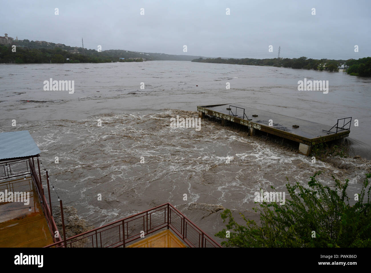 Record rainfall in the Texas Hill Country causes the swollen Colorado ...