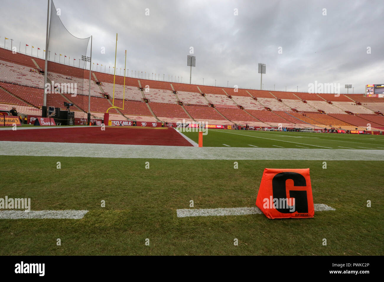 Endzone view withe the goaline before the Colorado Buffaloes vs USC ...