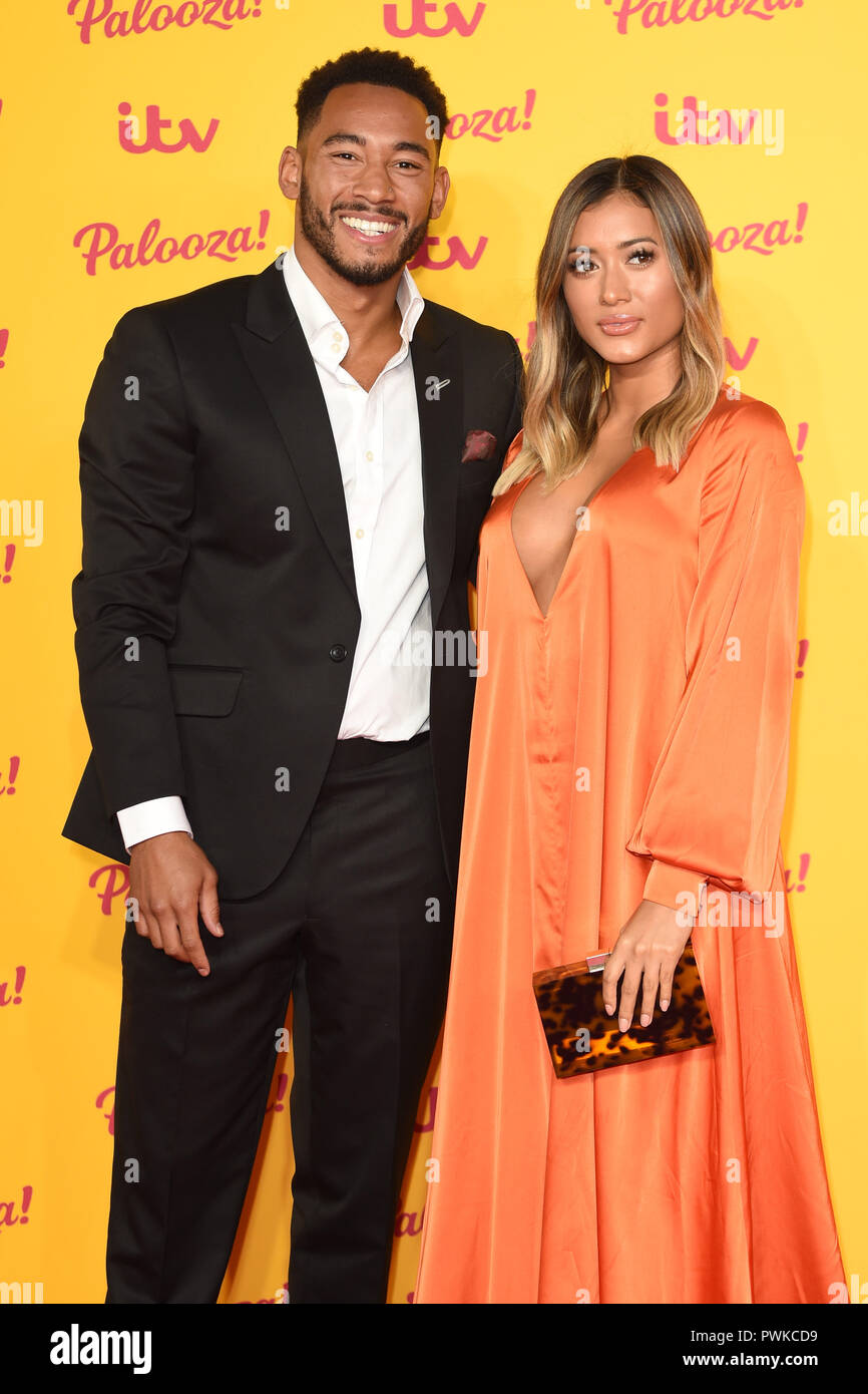 LONDON, UK. October 16, 2018: Josh Denzil & Kaz Crossley arriving for ...