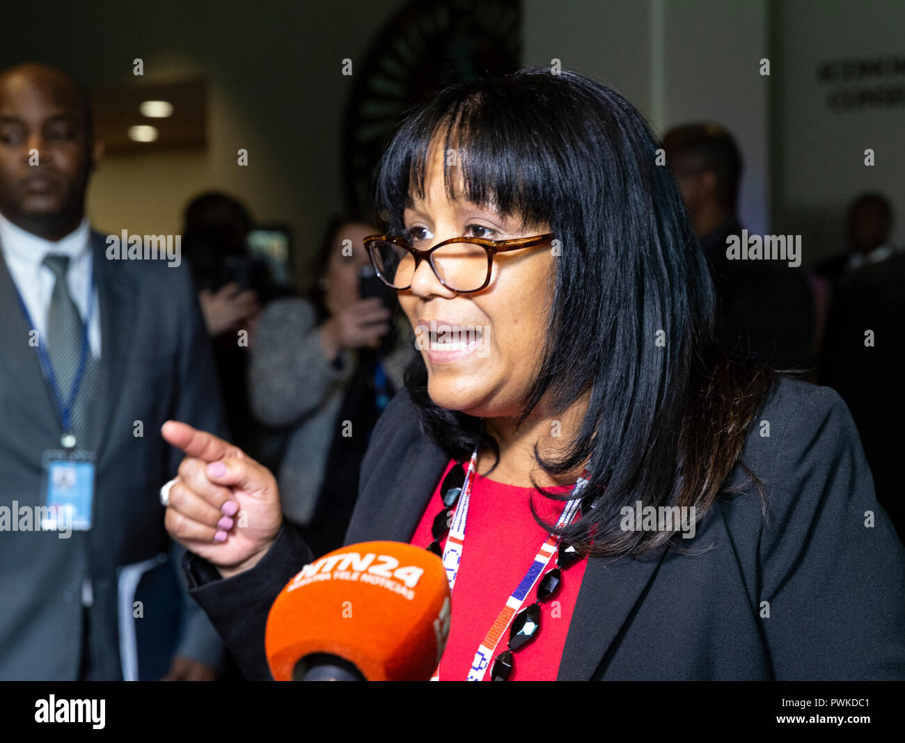 New York, NY - October 16, 2018: AMbassador Anayansi Rodriguez Camejo ...