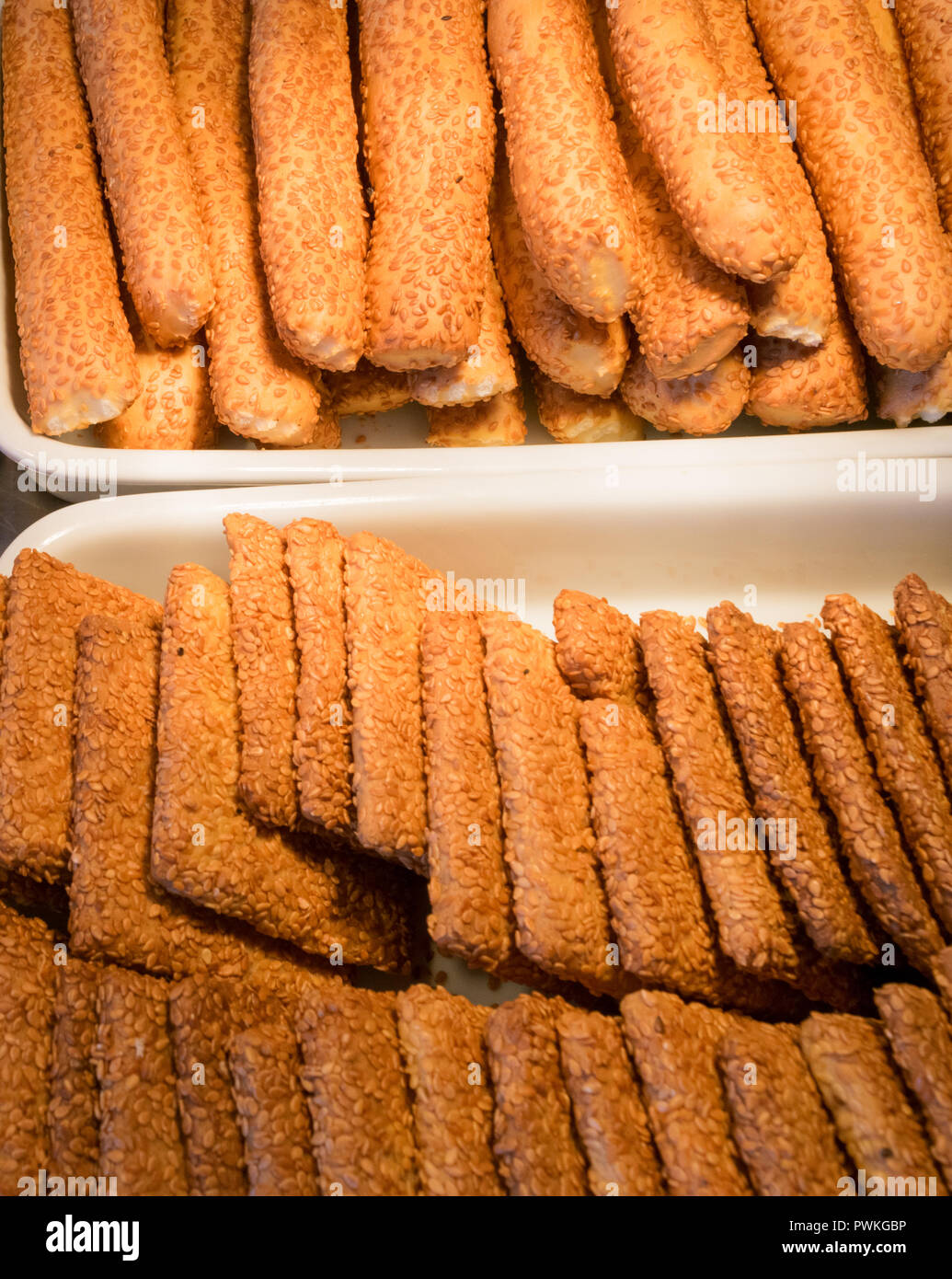 turkish Homemade crispy baked sesame cookies pastry Healthy snack Stock ...