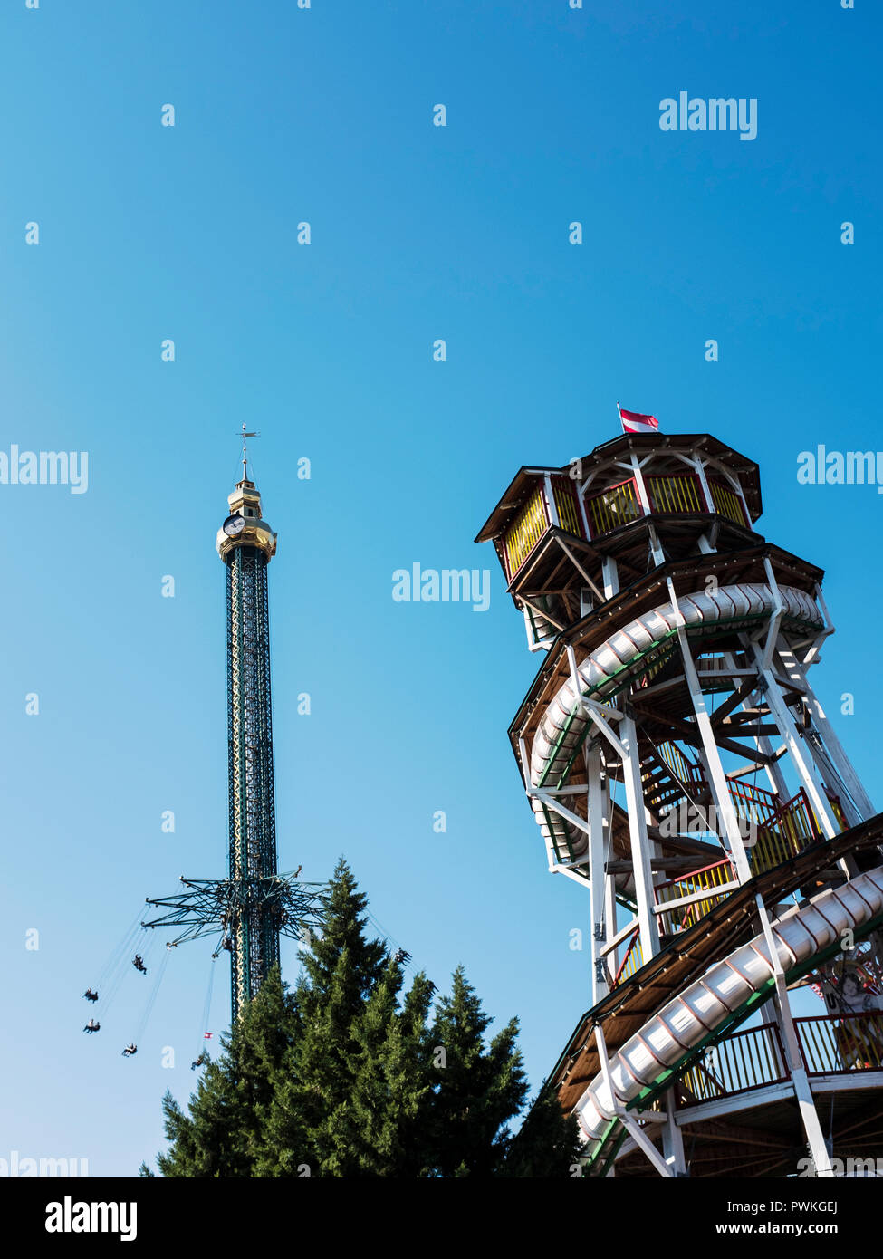 Funfair rides at Prater amusement park, Vienna, Austria Stock Photo - Alamy