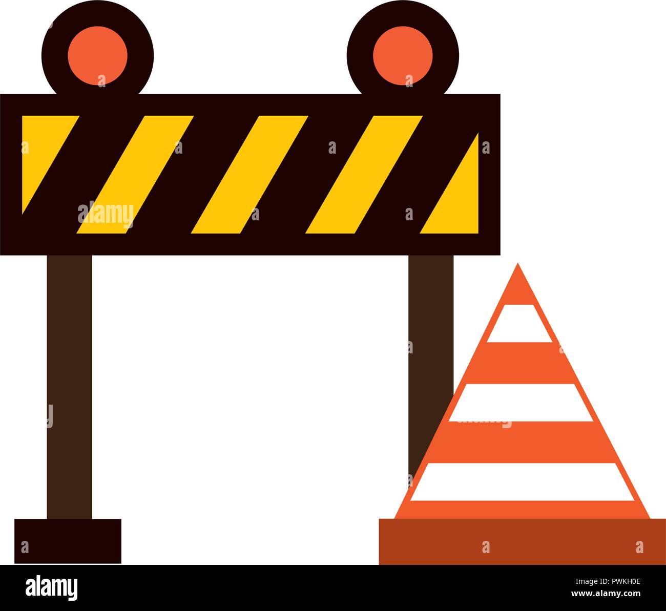 construction barrier and cone tools vector illustration Stock Vector ...