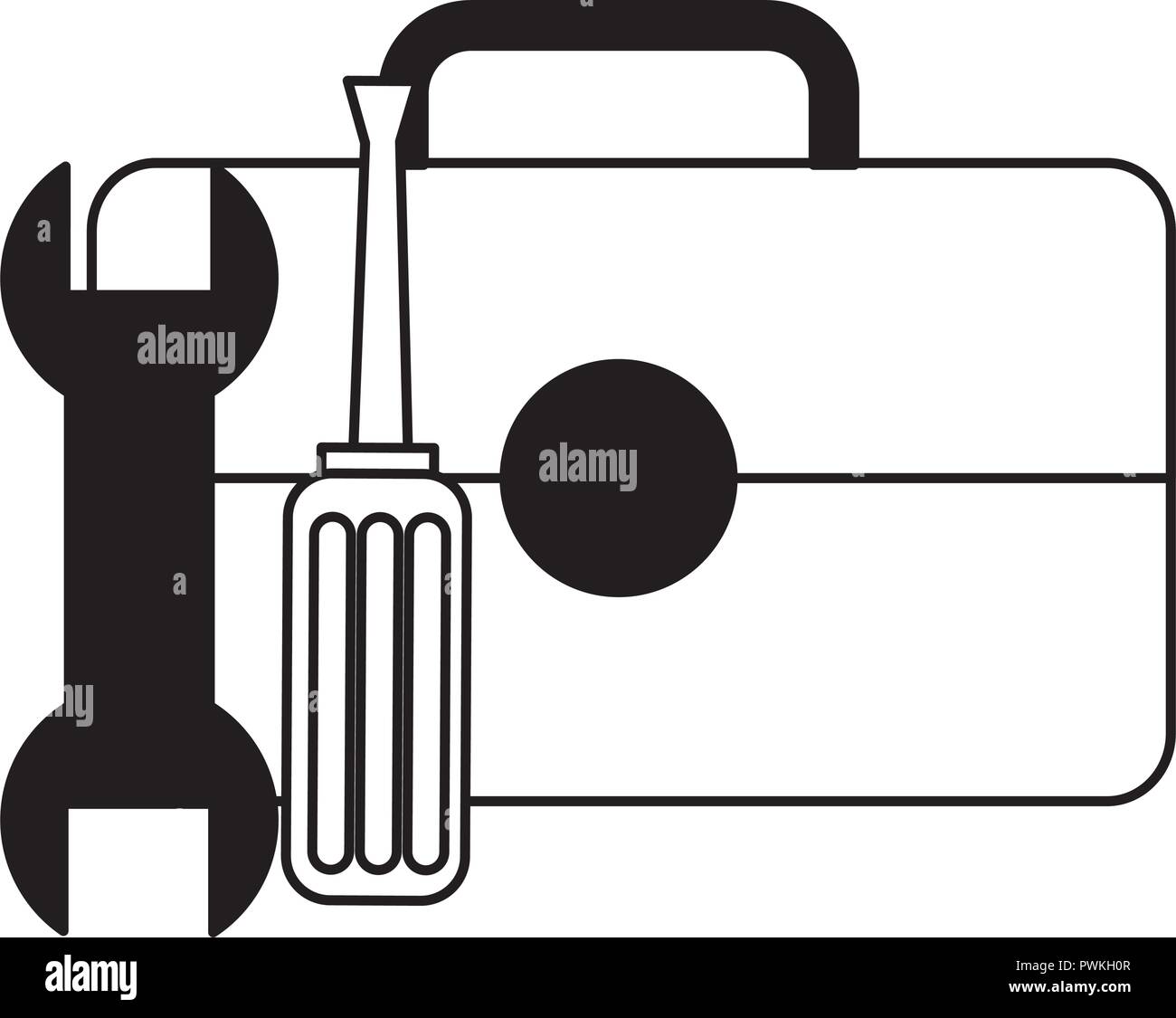 repair support toolbox wrench screwdriver vector illustration Stock ...