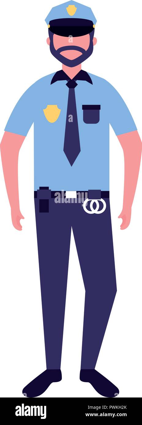 policeman character work profession labor vector illustration Stock ...