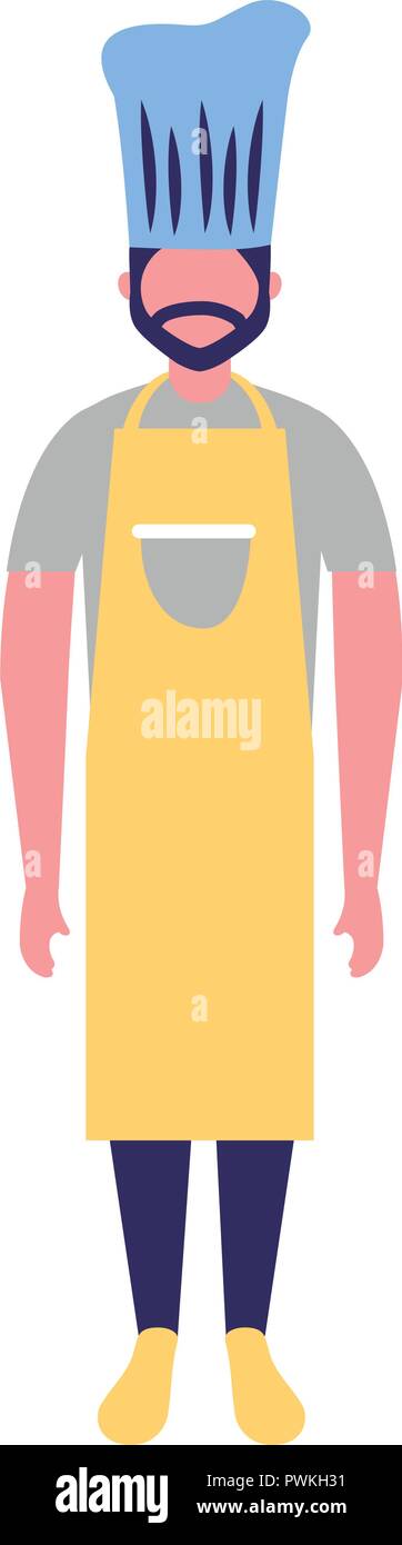 chief cooking male character professional vector illustration Stock ...
