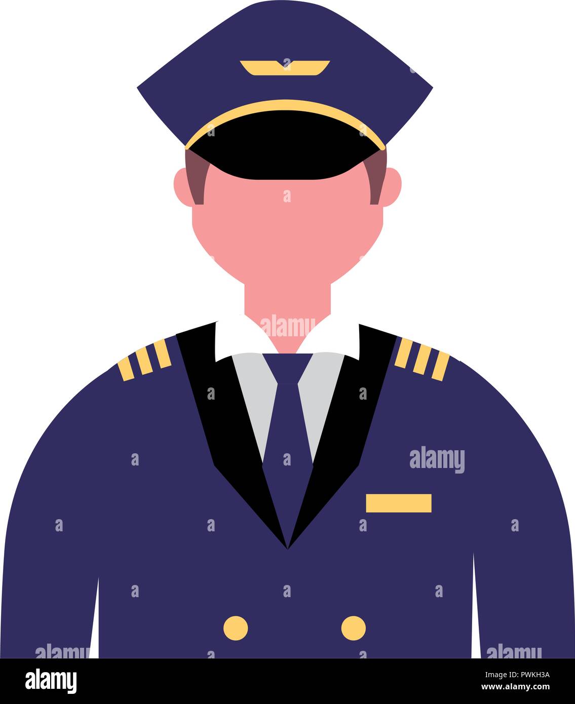 aviation pilot character profession labor vector illustration Stock ...