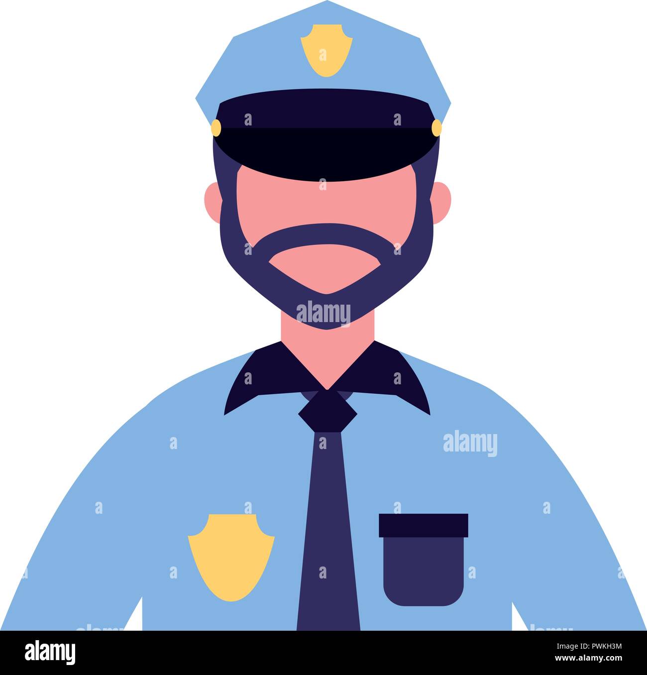 policeman character work profession labor vector illustration Stock ...