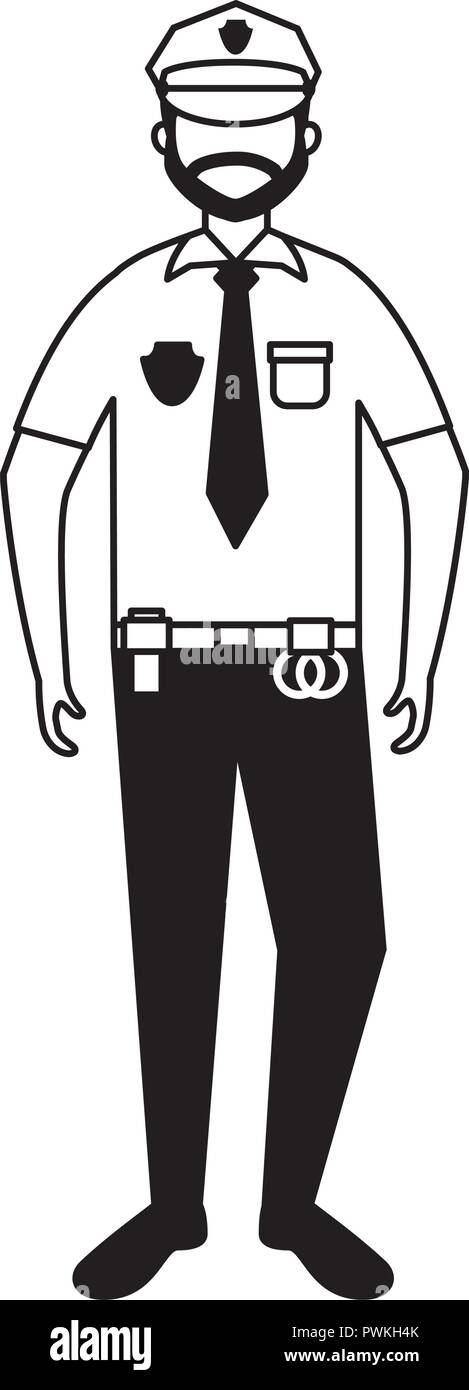 policeman character work profession labor vector illustration Stock ...