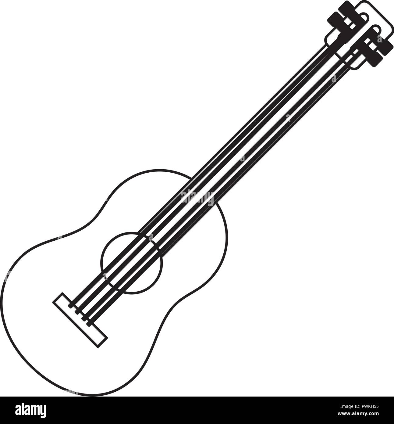 guitar instrument music on white background vector illustration Stock ...