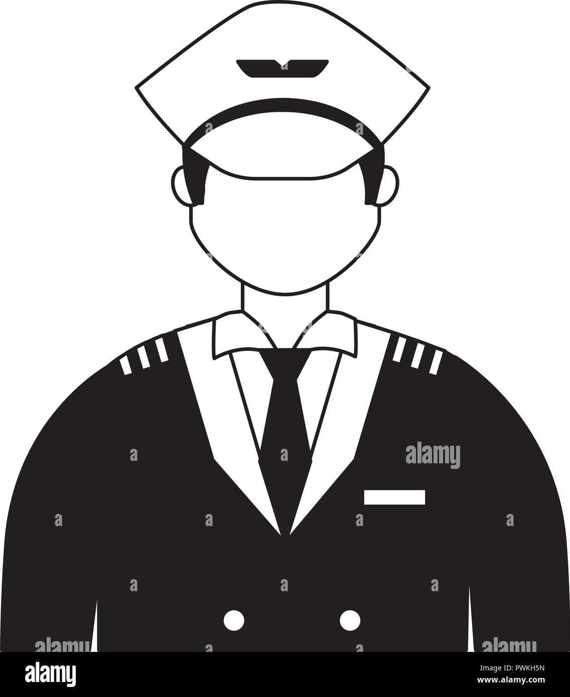 aviation pilot character profession labor vector illustration Stock ...