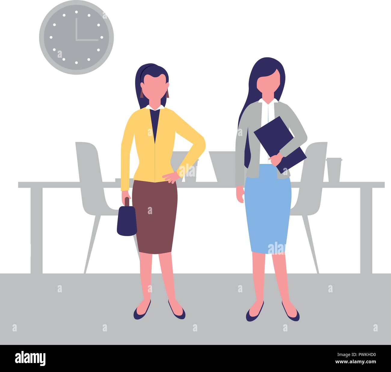 buisness women in the workplace vector illustration Stock Vector Image ...
