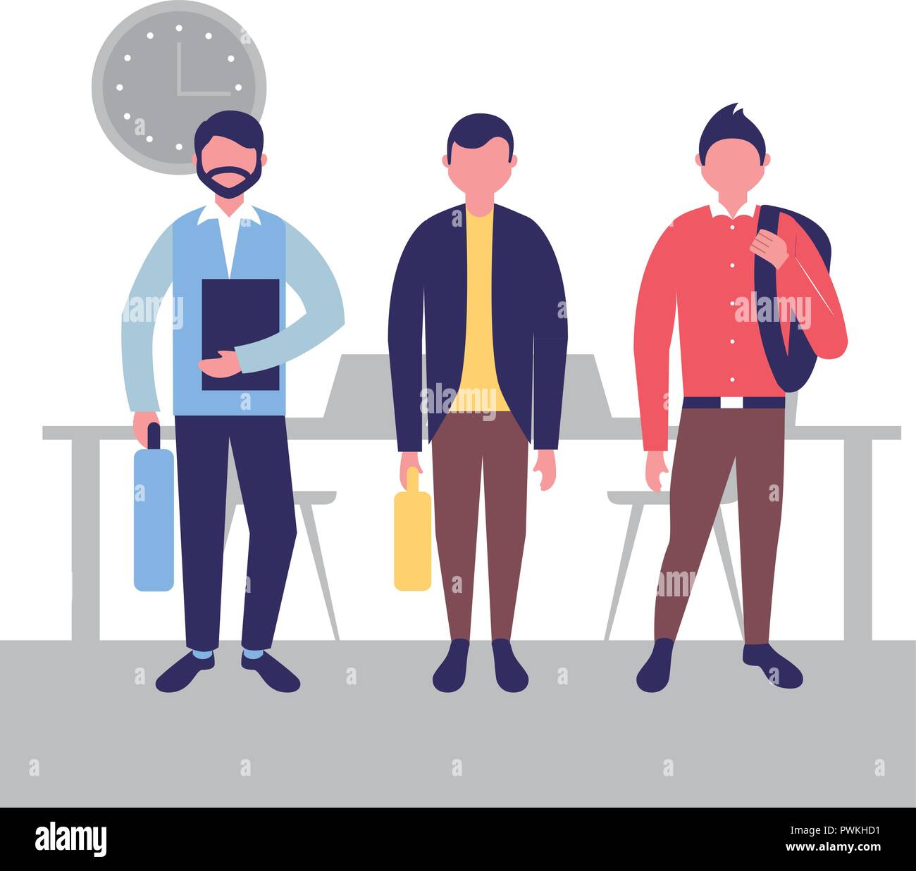 businessmen teamwork in the workplace vector illustration Stock Vector ...