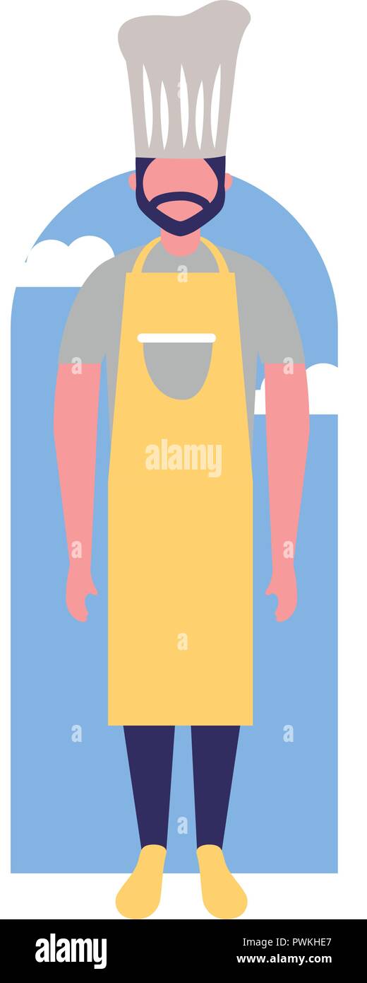 chief cooking male character professional vector illustration Stock ...