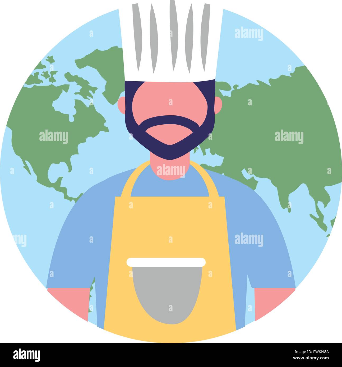 chief cooking male character professional vector illustration Stock ...